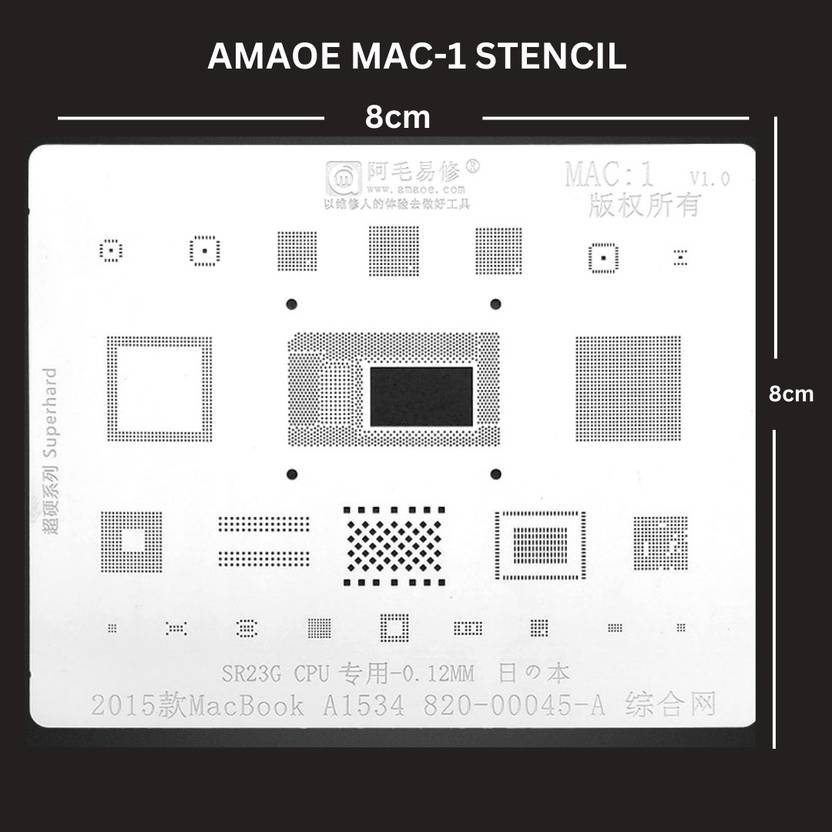 AKT AMAOE MAC-1 STENCIL BGA Reballing Stencil MAC2 MAC3 For CPU A1534 ...