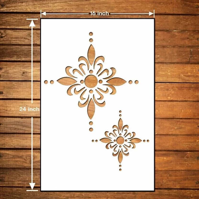 ARandNJ stencils for wall paintings Pack of 1 (Size:- 16X24 Inch ...