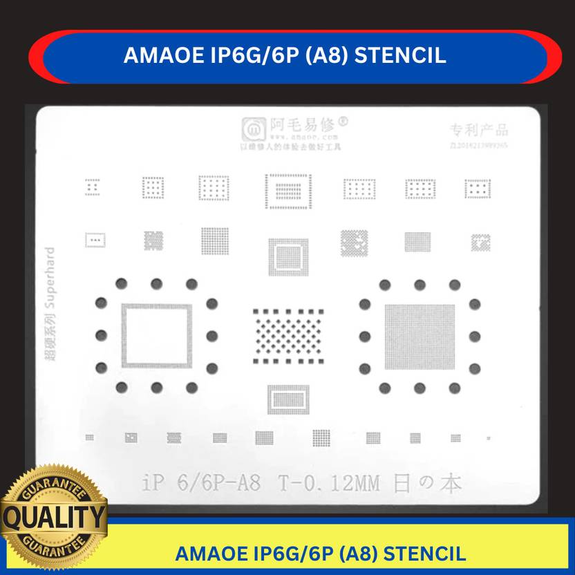 AKT AMAOE IP6G/6P (A8) REBALLING STENCILS 0.12MM STENCIL 6G/6P-A8 BGA IC REWORK Stencil Price in ...