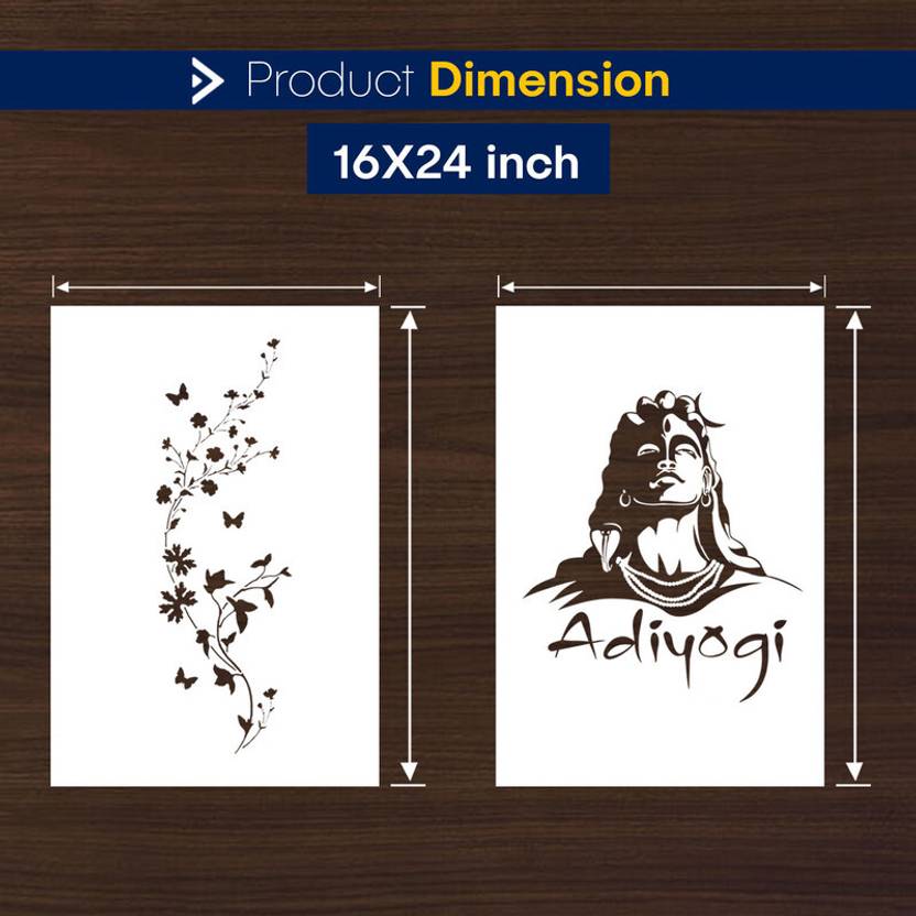 ARandNJ Combo Wall Stencils (Size:-16X24 Inch) Tempting Floral Haze ...