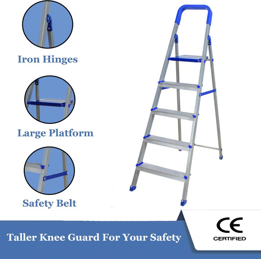 Flipkart SmartBuy 5 - STEP HYBRID HEAVY DUTY ALUMINUM STEP LADDER ...