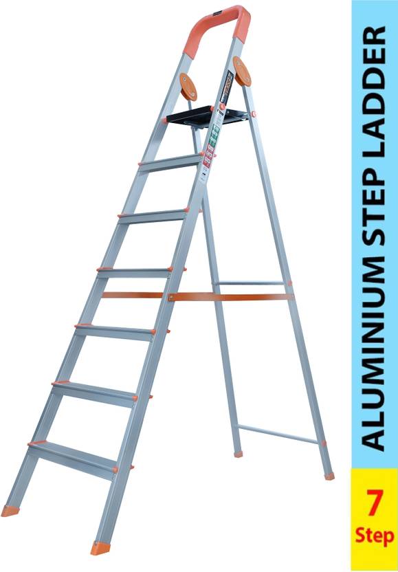 ESKAI INDIA 7 step with Heavy Duty Foldable Durable Steel Wide Ladder ...