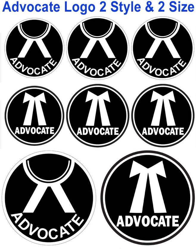 ShubhFly 15 cm Advocate Logo Sticker 2 Style (6 Pcs 4x4 Inch & 2 Pcs ...