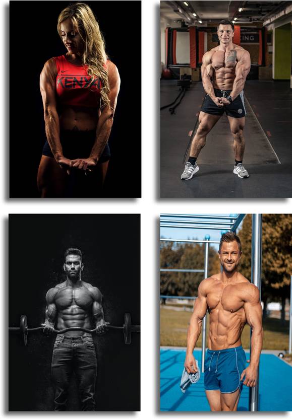 PRINTHUBS 30.48 cm Bodybuilder Motivational Poster For Room Gym Wall ...