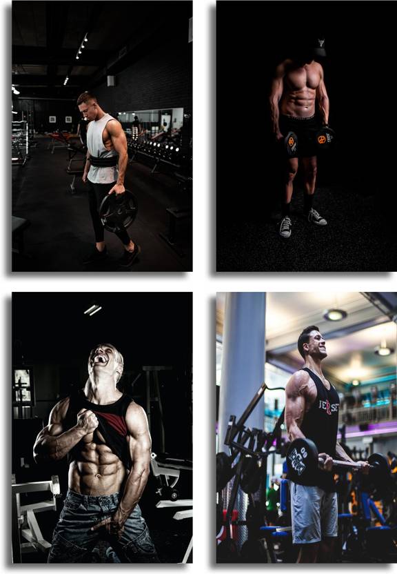 PRINTHUBS 30.48 cm Bodybuilder Motivational Poster For Room Gym Wall ...