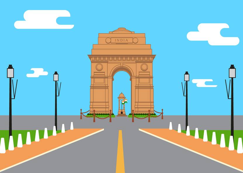 Online Collection 30.48 cm india gate Sticker, india gatePoster for ...