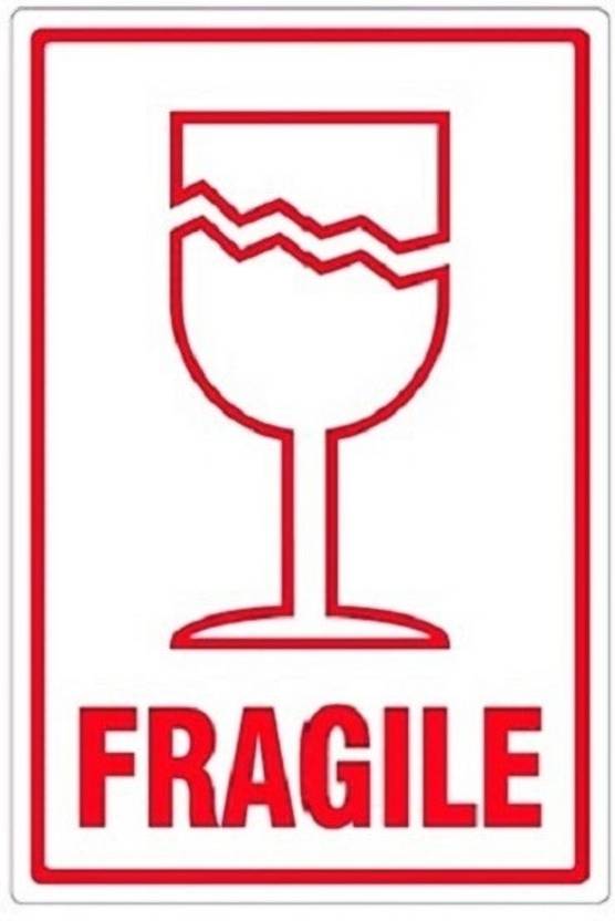 BlackDreams 15 cm Fragile Stickers/Labels with Attractive Big Glass ...