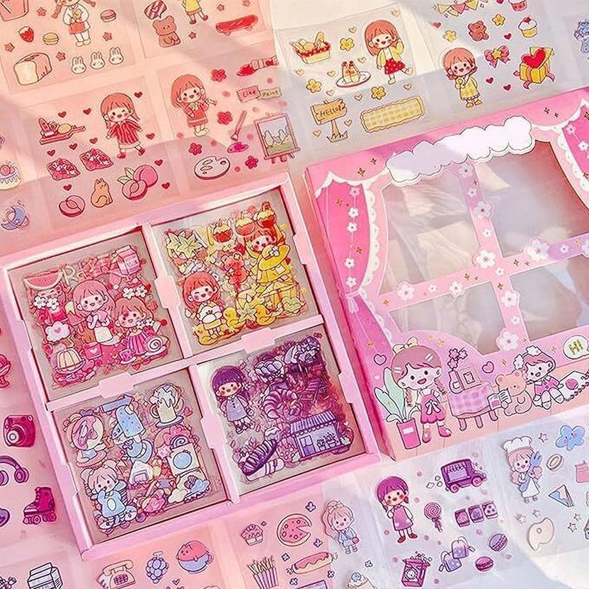 Jaravik 8 cm Theme Kawaii Stickers -100 Sheets Cute Washi Stickers for ...