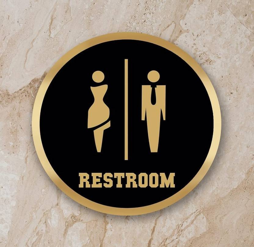 LSI 6 inch Rest Room Acrylic Signage Sticker Designs(6x6) Self Adhesive ...