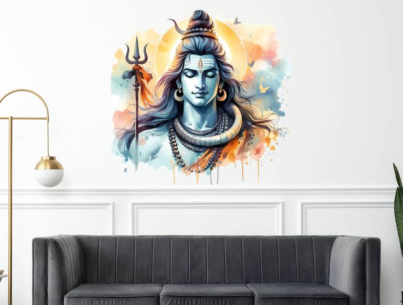 ArtisticDecals 60 cm Divine Lord Shiva Wall Painting | 3D Effect ...