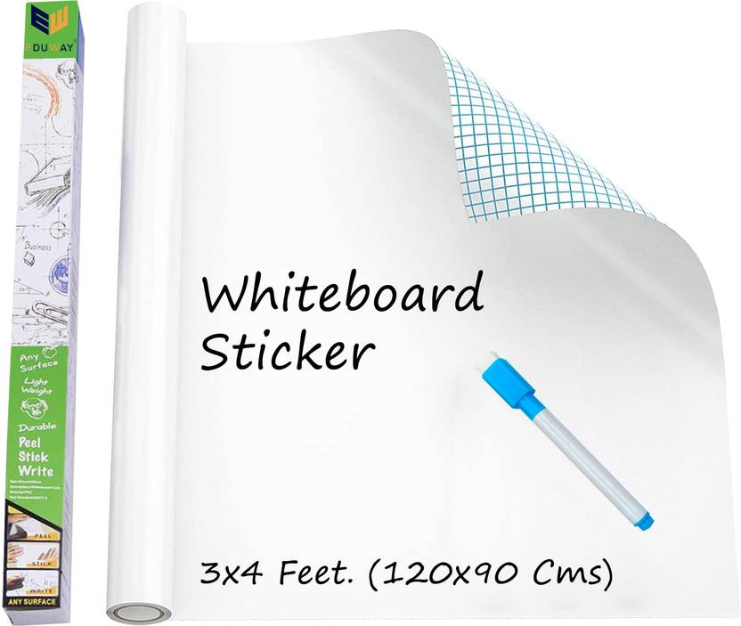 Eduway 125 cm Multi-Purpose Vinyl Whiteboard Sticker | Size : 3x4 Ft ...