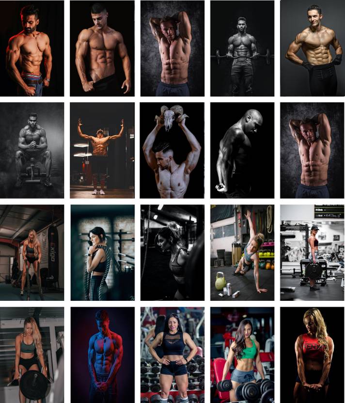 PRINTHUBS 45.72 cm Bodybuilder Motivational Poster For Gym Room Home ...