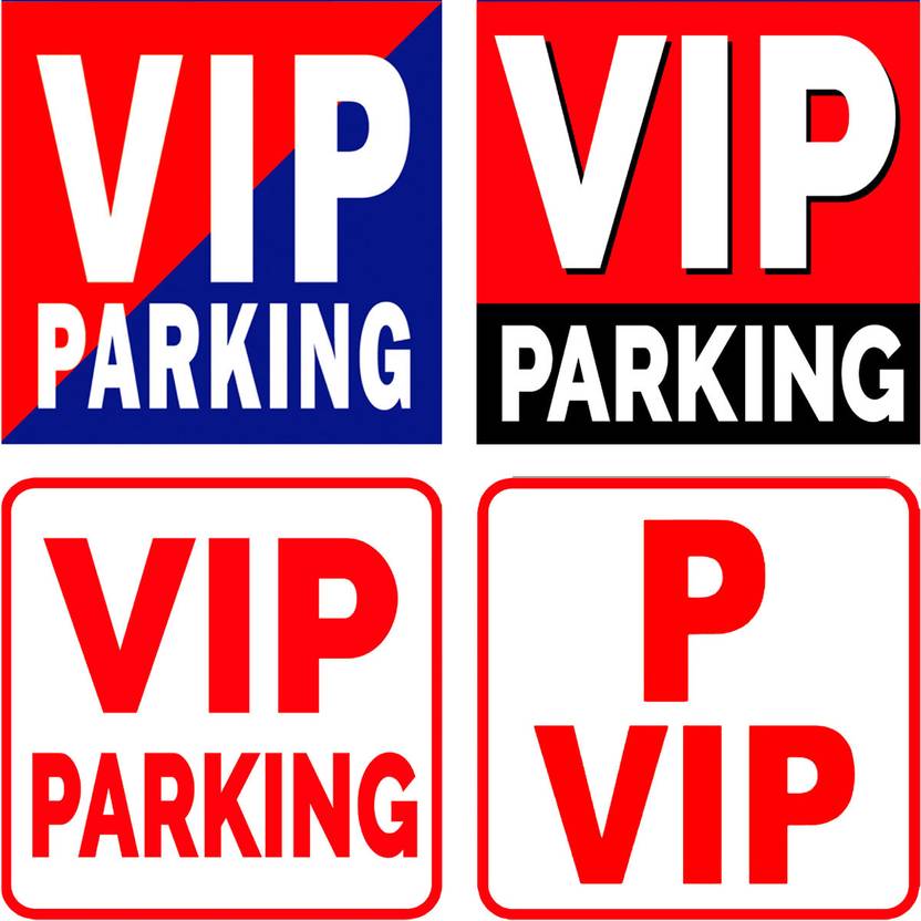 ShubhFly 14 cm VIP Parking Sticker for Car Bike Pack of 4 Pcs ...