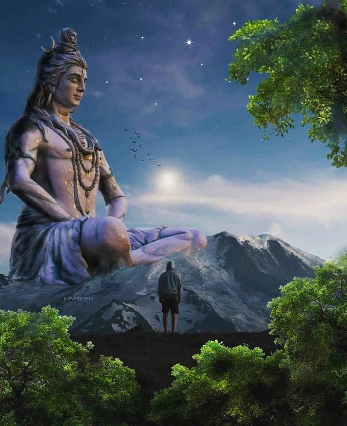 Online Collection 30.48 cm shiv ji Sticker Poster, God Shiva Poster ...