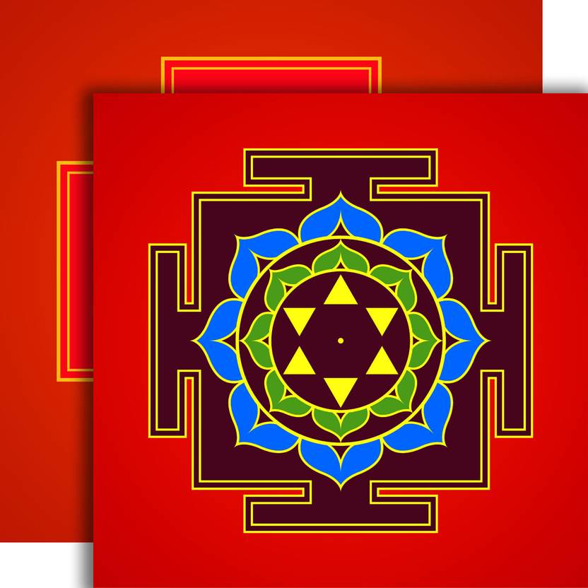 ShubhFly 32 cm Sri Yantra/Shree Yantra Photo Poster Pack of 2 Hindu ...
