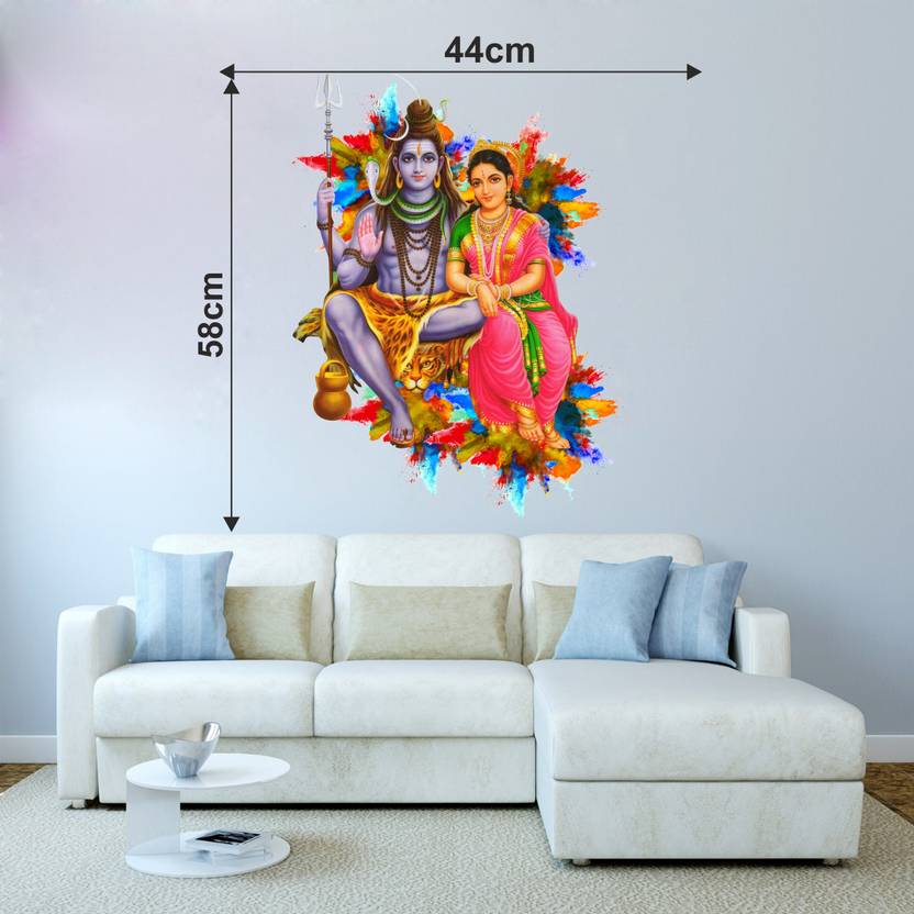 Decoration Stickers 58 cm mhadev ji parvati ji wall stickergod _bhagwan ...