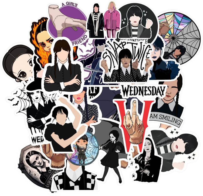 sethienterprise 5 cm Aesthetic Wednesday Addams Vinyl Stickers Durable ...