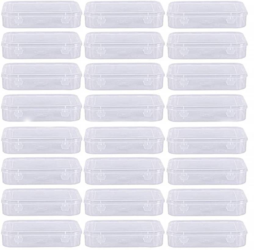 NAVMAV 24 Pieces Clear Plastic Rectangular Box Set Multipurpose ...