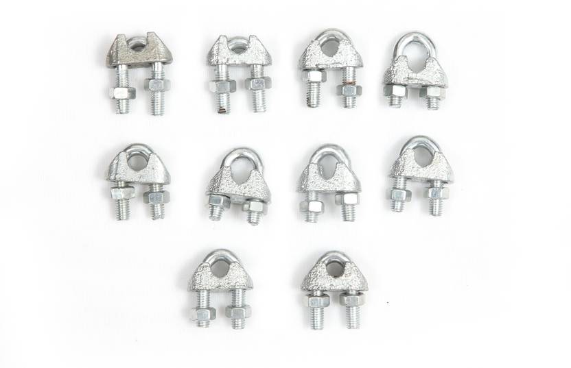 Delcot Nut & Bolt Set 6 MM Wire Rope Clamp/Wire Rope Clips/ U Bolts ...