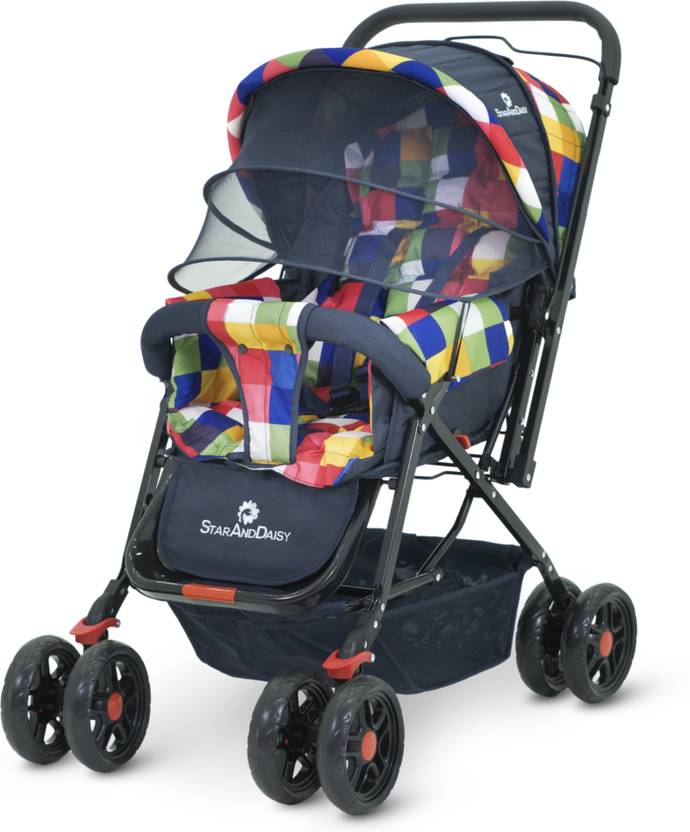 StarAndDaisy Reversible Baby and Pram with Mosquito Net and Wheel ...
