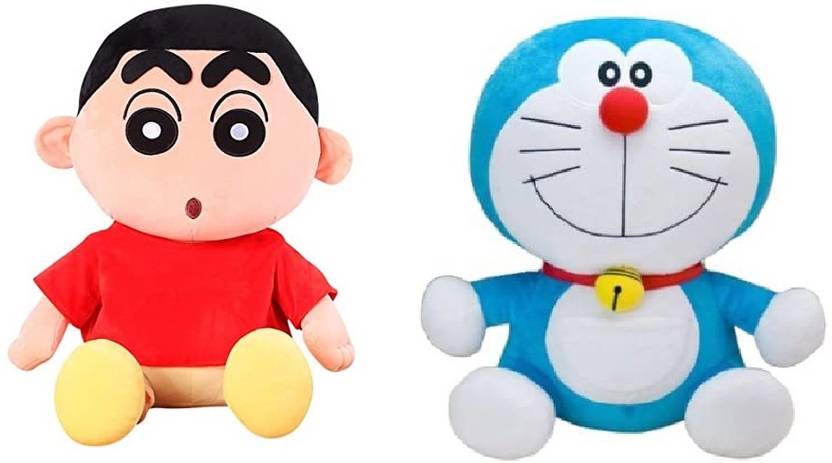 sai ji Cute Soft Doremon & Shinchan Stuffed Toy Combo Pack 2 for Kids ...
