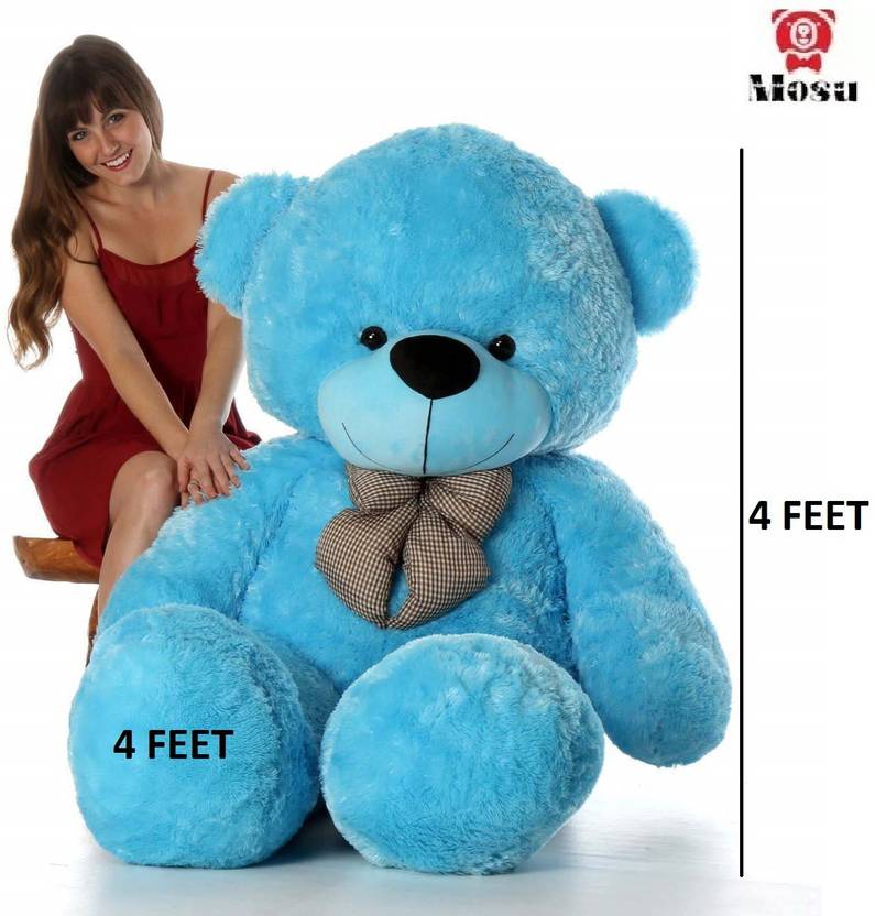 MOSU 4 Feet Teddy Bear with Neck Bow Stuffed Spongy Cute Teddy Bear ...
