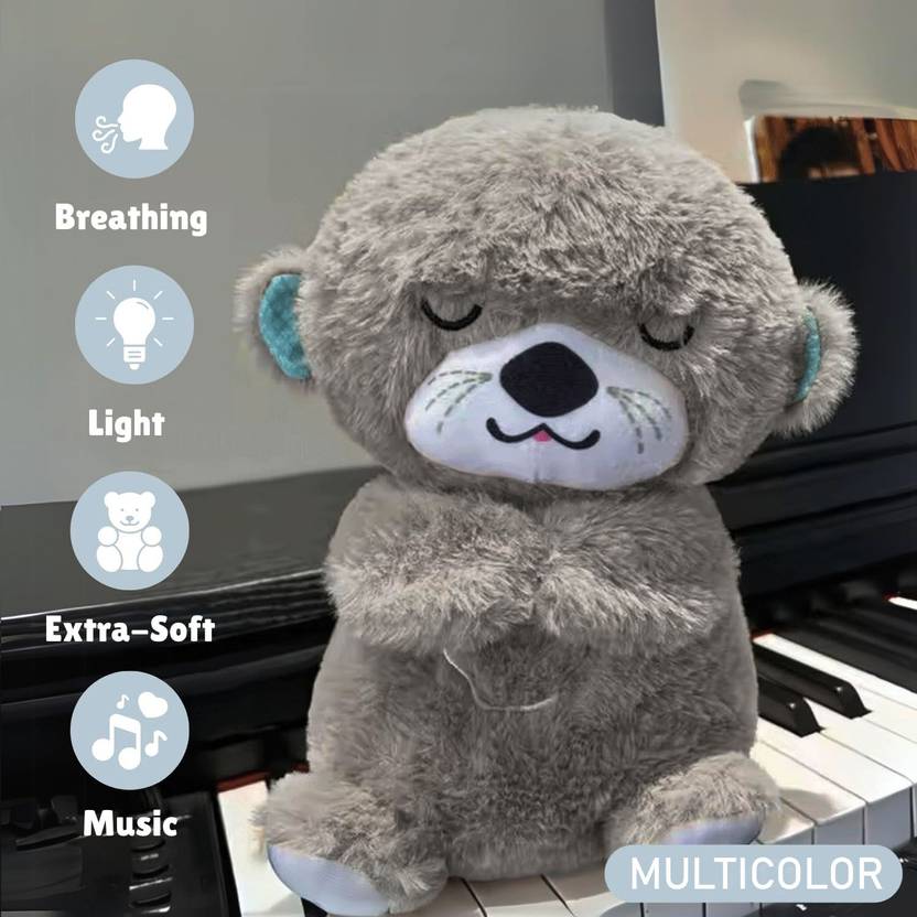 PIRU Breathing Teddy Otter Glowing Music for Baby Sensory Sleep ...