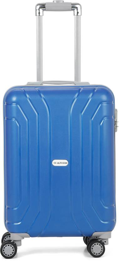 Teakwood Leathers UNISEX HARD BLUE CABIN TROLLEY BAG Cabin Suitcase ...
