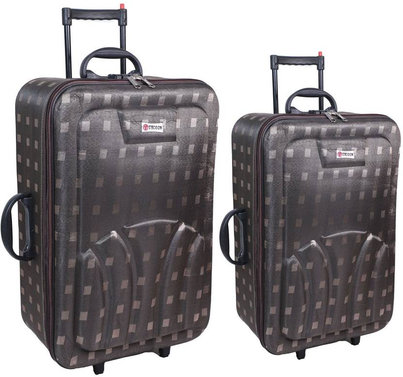 Sitara bags Suitcase Polyester Luggage Three Wheel Trolley Bag ...