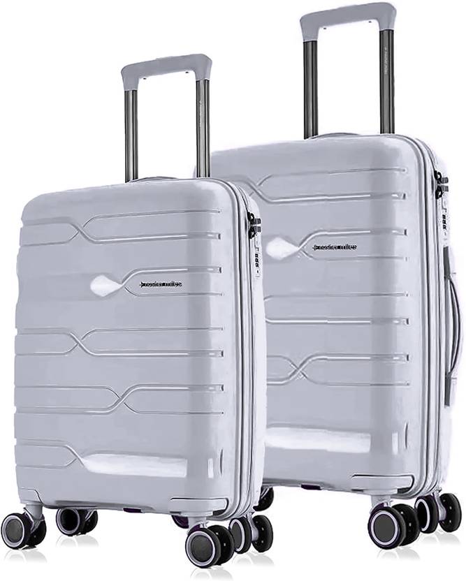 NASHER MILES Paris Hard-sided Polypropylene Luggage Set of 2 Grey ...