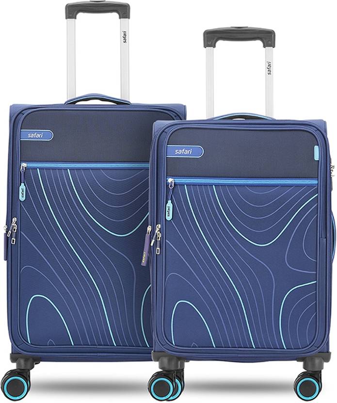 SAFARI 8 Wheel, trolley bag Set of 2 - Small & Medium size, Blue color ...