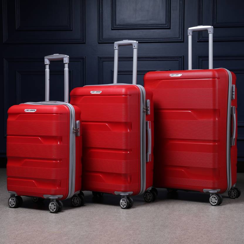 JACY LONDON SET OF 3 Unbreakable PP suitcases (Small,Medium and Large ...