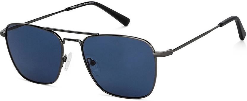 Buy VINCENT CHASE by Lenskart Rectangular Sunglasses Blue For Men ...