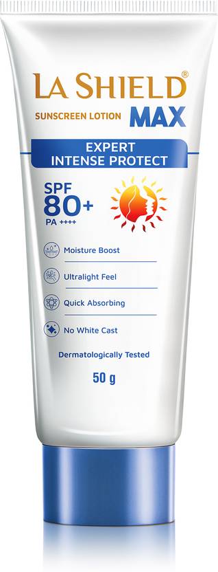 La Shield Sunscreen - SPF 80+ PA++++ Max SPF 80+ Sunscreen Lotion | PA ...