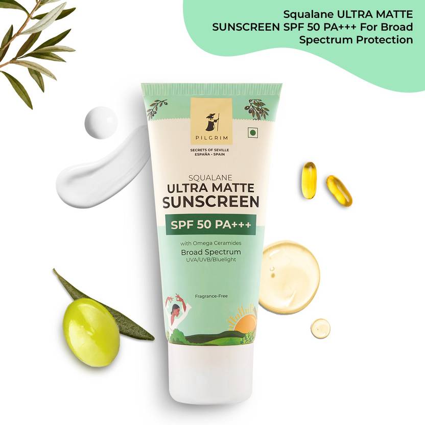 Pilgrim Sunscreen - SPF 50 PA+++ Squalane Ultra Matte Sunscreen With ...