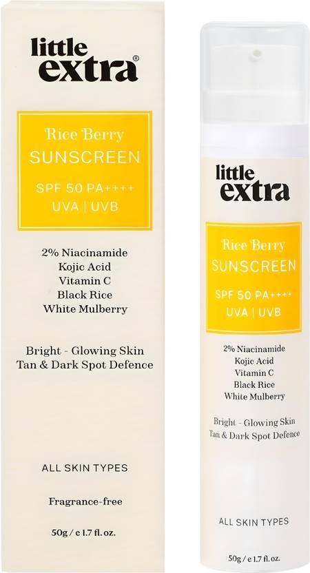 Little Extra Sunscreen - SPF 50 PA++++ Rice Berry UVA/B, Fast Absorbing ...