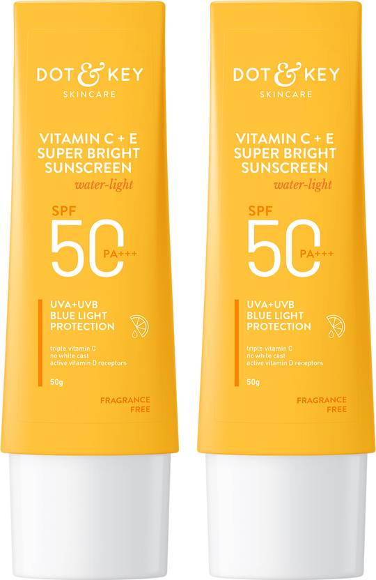 Dot & Key Sunscreen - SPF 50 PA+++ Vitamin C + E Super Bright Sunscreen ...