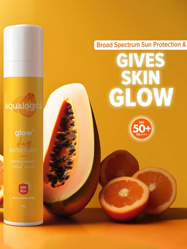 Aqualogica Sunscreen - SPF 50 PA++++ Glow+ Dewy Sunscreen with SPF 50 ...
