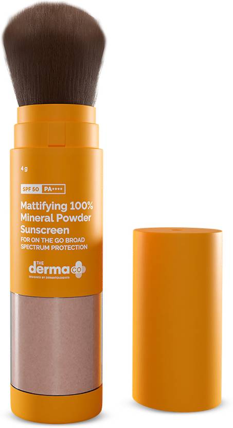 The Derma Co Sunscreen - SPF 50 PA++++ Mattifying 100% Mineral Powder ...