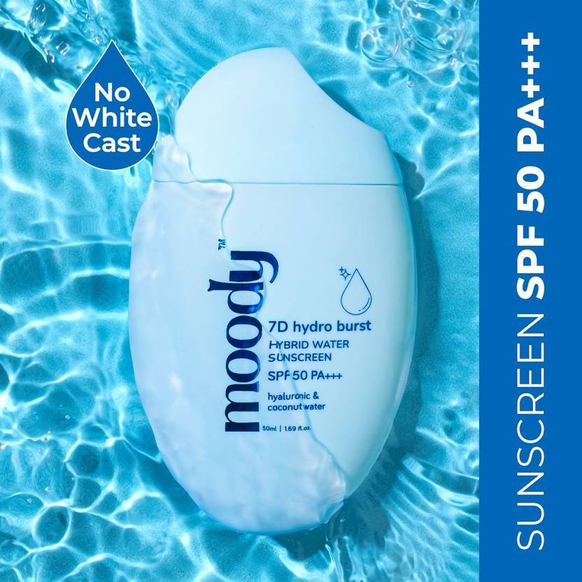 MOODY Sunscreen - SPF 50 PA+++ 7D Hydro Burst Hybrid Water Sunscreen ...