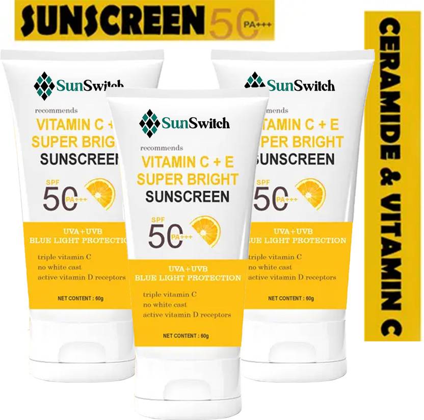 Sun switch Sunscreen - SPF 50 PA+++ Sunscreen - SPF 50 PA+++ Vitamin C ...