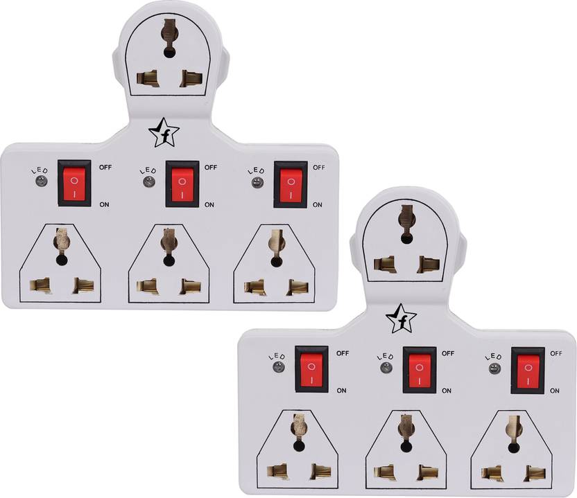 Flipkart Smartbuy 4 Universal Socket 3 Switch Multi Plug Extension Board Combo Pack Of 2 4