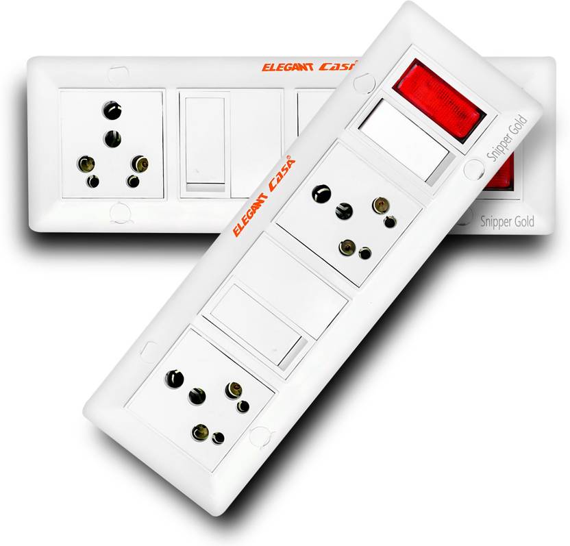 Elegant Casa Extension Board Two 6/16Amp Indian Socket Long 2.5mm Heavy ...