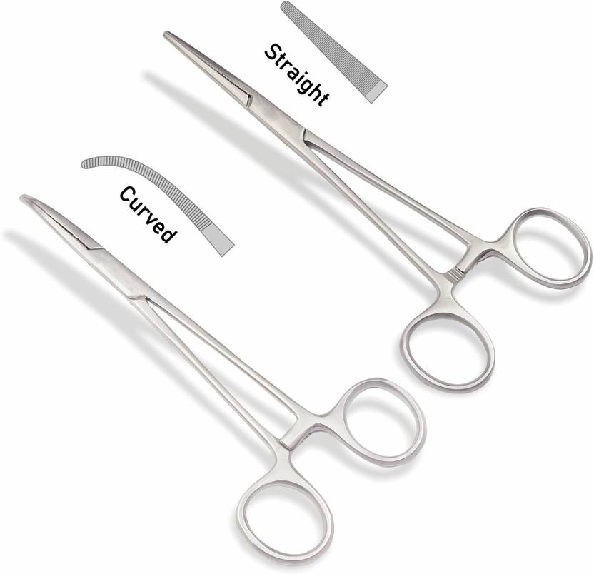 OTICA Artery Forceps 8 inch Straight and Curved Combo For Doctors ...
