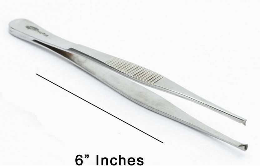 RightCare Stainless Steel Dissecting forceps Tooth(1x2) Thumb Forceps 6 ...