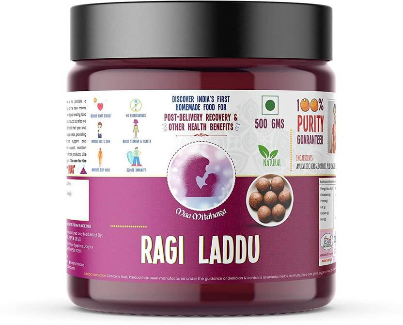 MaaMitahara Post Delivery Ragi Laddu, Jaggery and Ghee, No White Sugar ...