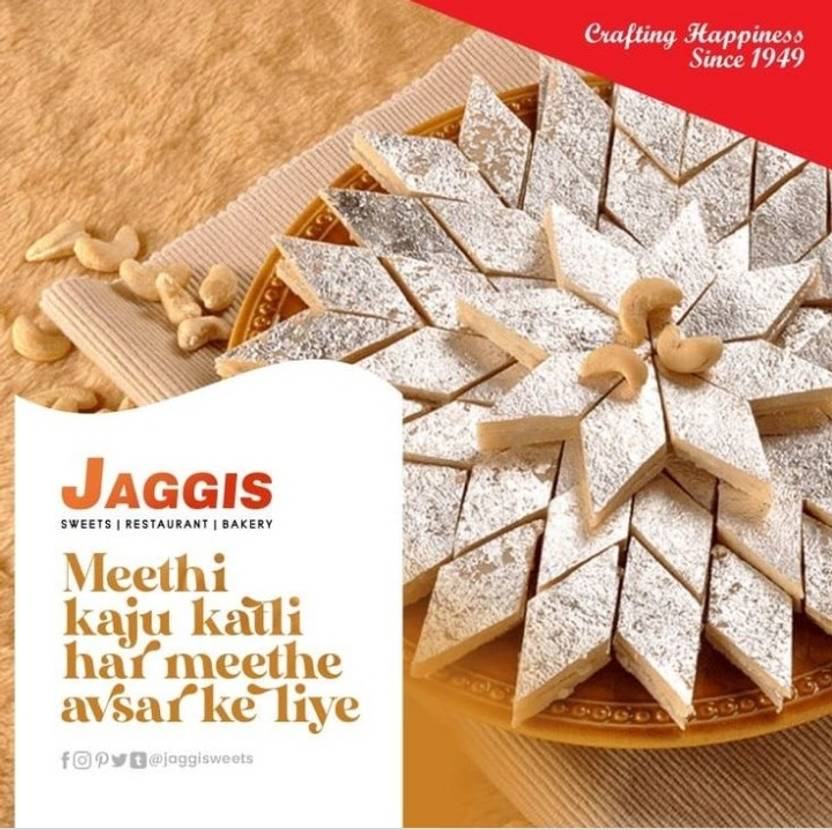 JAGGI SWEETS Pure Kaju Katli No Added Preservatives Kaju Burfi (Pack Of ...