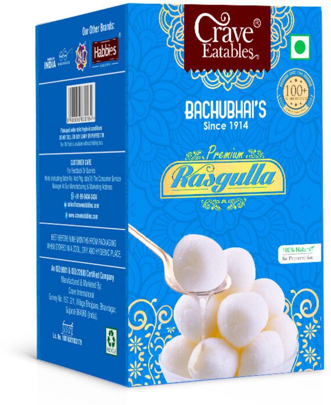 Crave Eatables Rasgulla 500g (Pack Of 500g × 1) Box Price in India ...