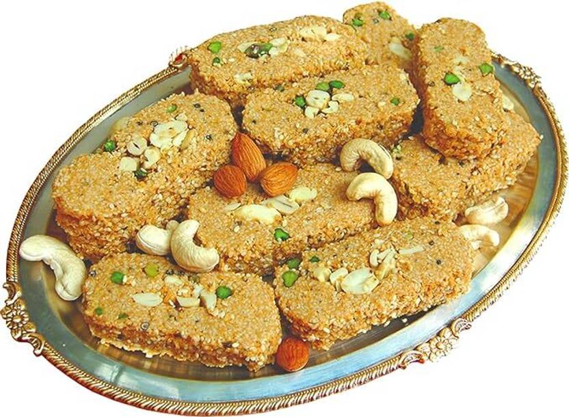 Organic Bites Mahalaxmi Shahi Dry Fruit Gazak | Sesame Sweets |Tilkut ...