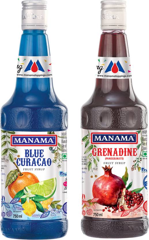MANAMA Blue Curacao Syrup Grenadine Syrup, Mixer for Mocktails ...